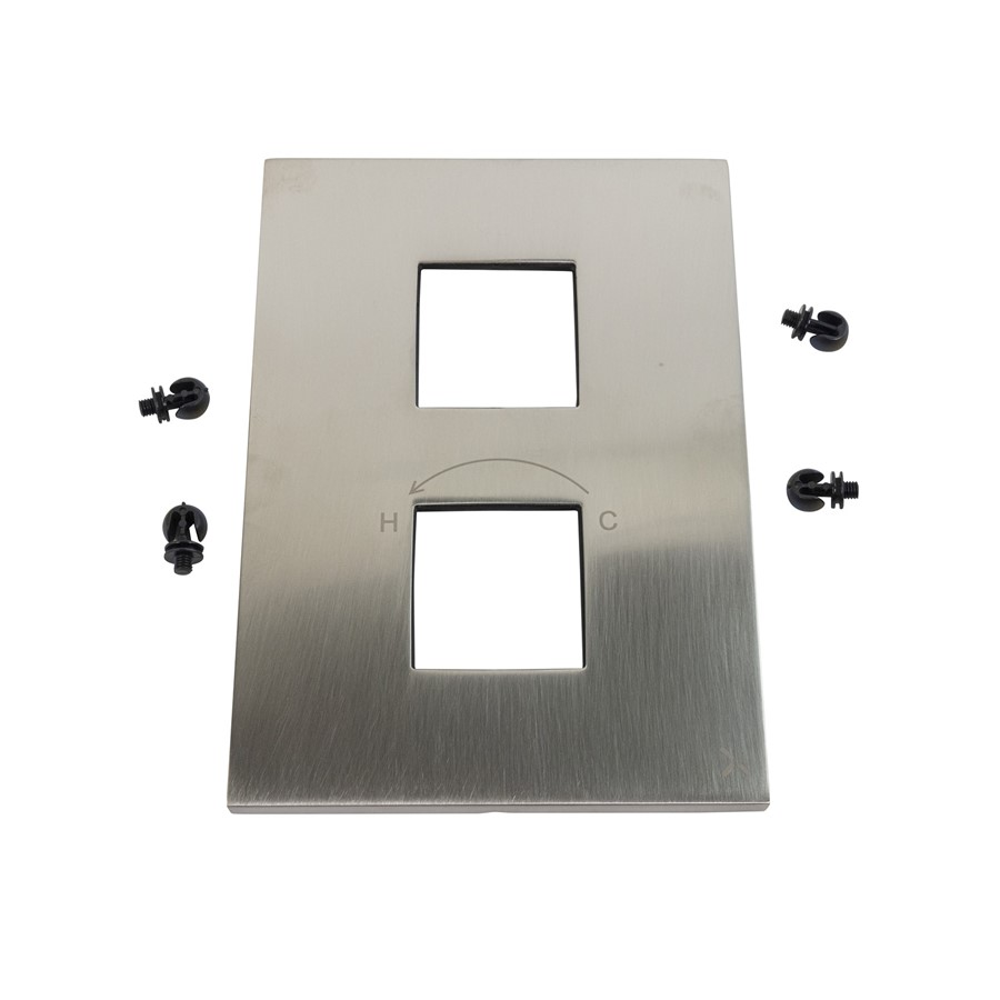 Water Square Crossbox Backplate Stainless
