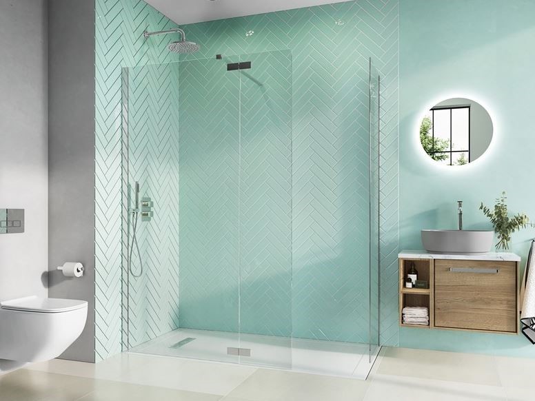 Infinity 8 Walk In with Deflector Panel